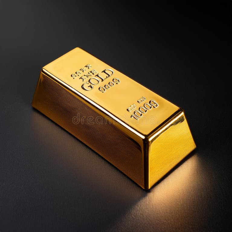 Gold ingots, AI generated stock illustration. Illustration of generated ...