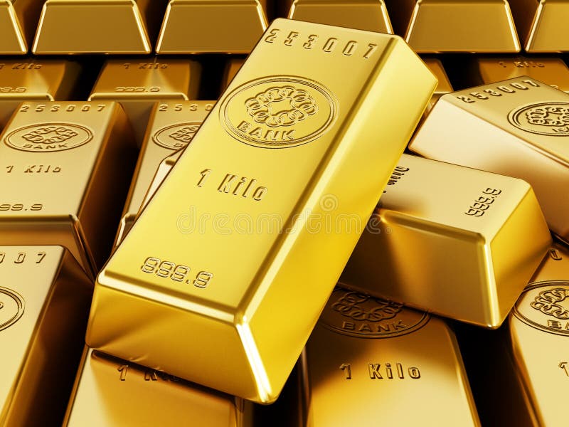 Stack of gold ingots stock photo. Image of case, bullion - 268117784