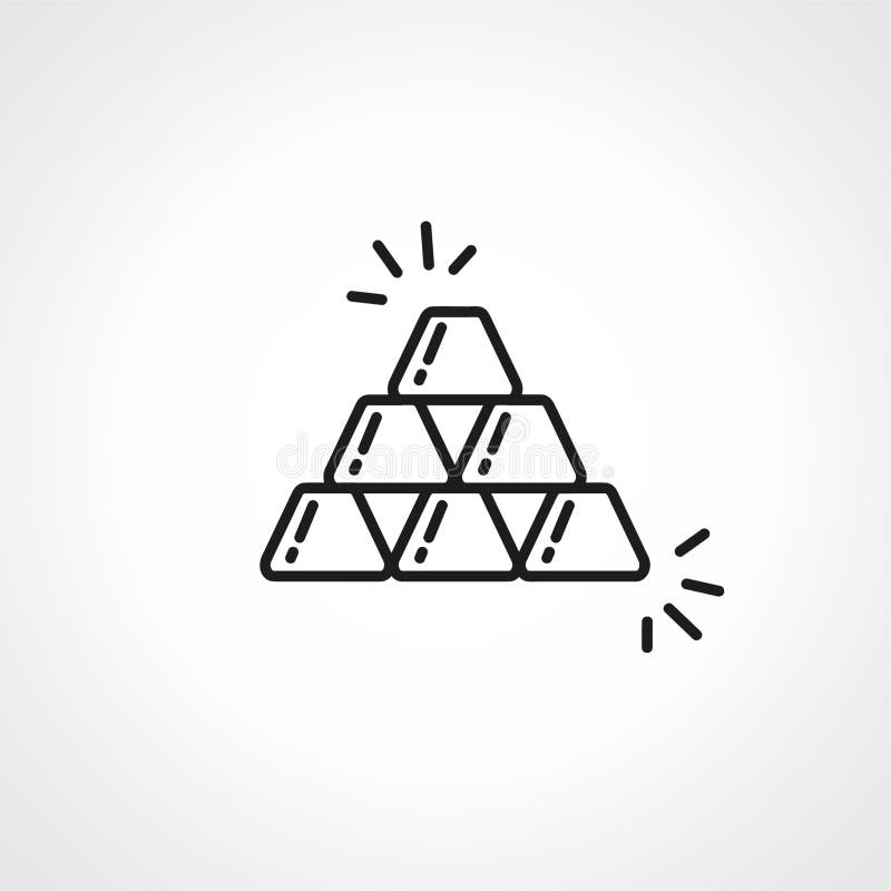 Gold Ingots Icon. Gold Bar Line Icon Stock Vector - Illustration of ...