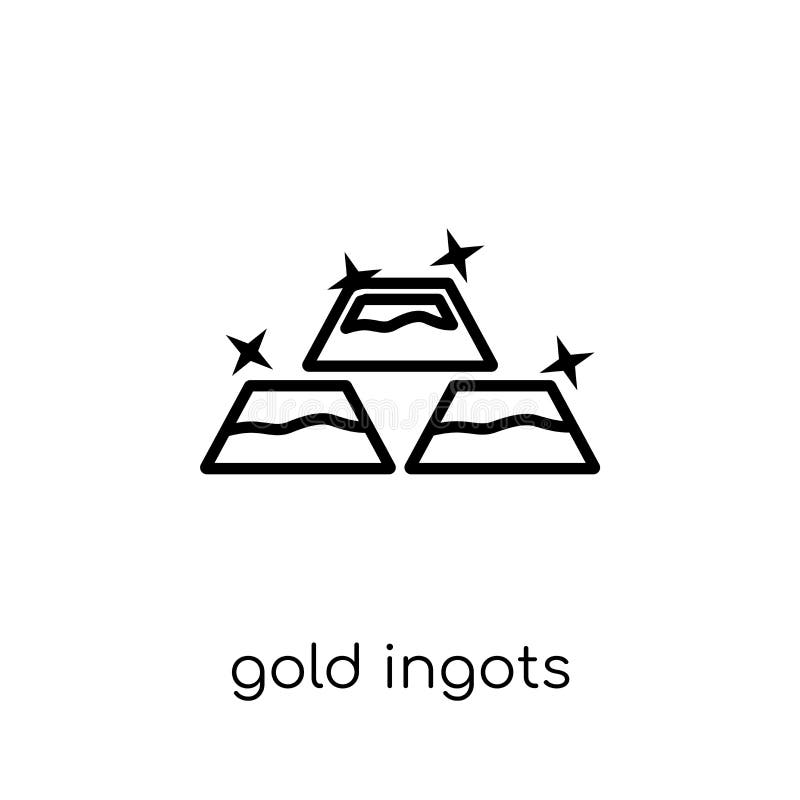 Gold Ingots Icon from Collection. Stock Vector - Illustration of bank ...