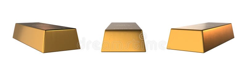 Gold ingots stock illustration. Illustration of render - 272793260