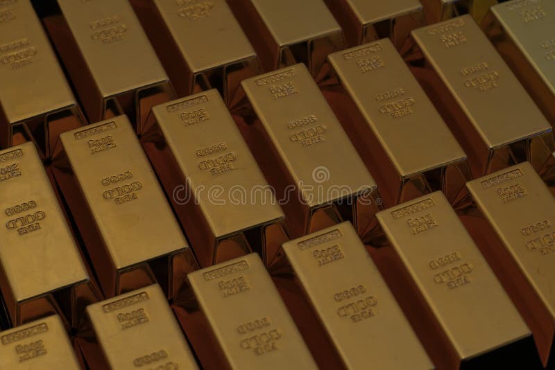 Gold Ingots in Several Rows Editorial Photography - Image of rating ...