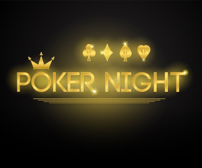 Gold Inscription Poker Night on a Dark Background Stock Vector ...