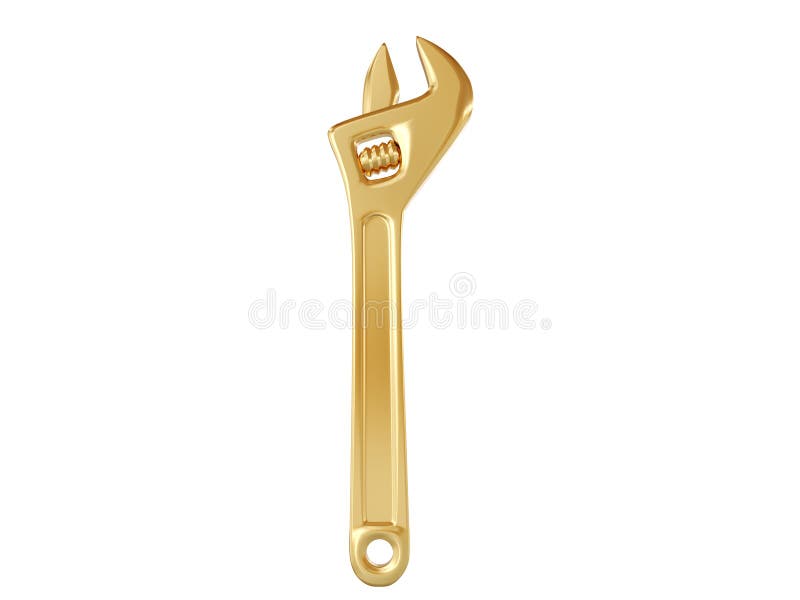 Gold Instruments Isolated a White Background. 3d Render Stock ...