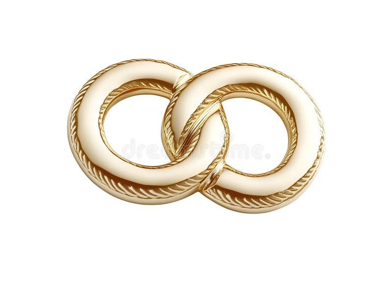 Gold Interlocking Rings Design - Isolated on White Stock Illustration ...