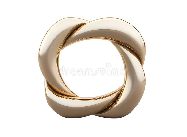 Gold Intertwined Ring Frame Isolated on White Stock Illustration ...
