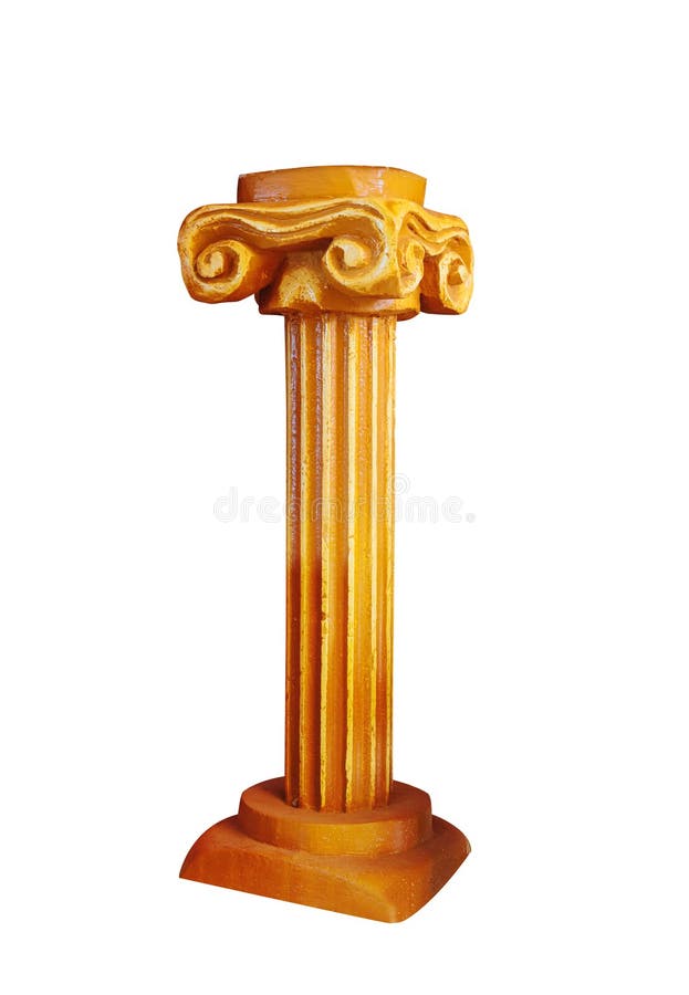 Gold Ionic Columns in the Greek Style Stock Image - Image of pillar ...