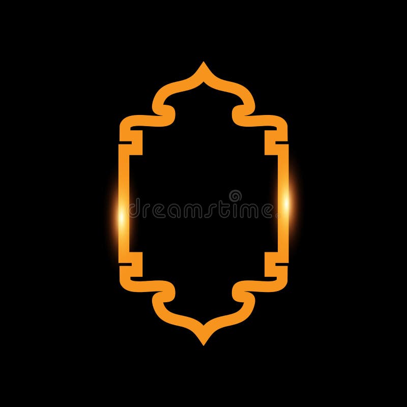 Gold Islamic Frame Border Design Template Stock Vector - Illustration ...