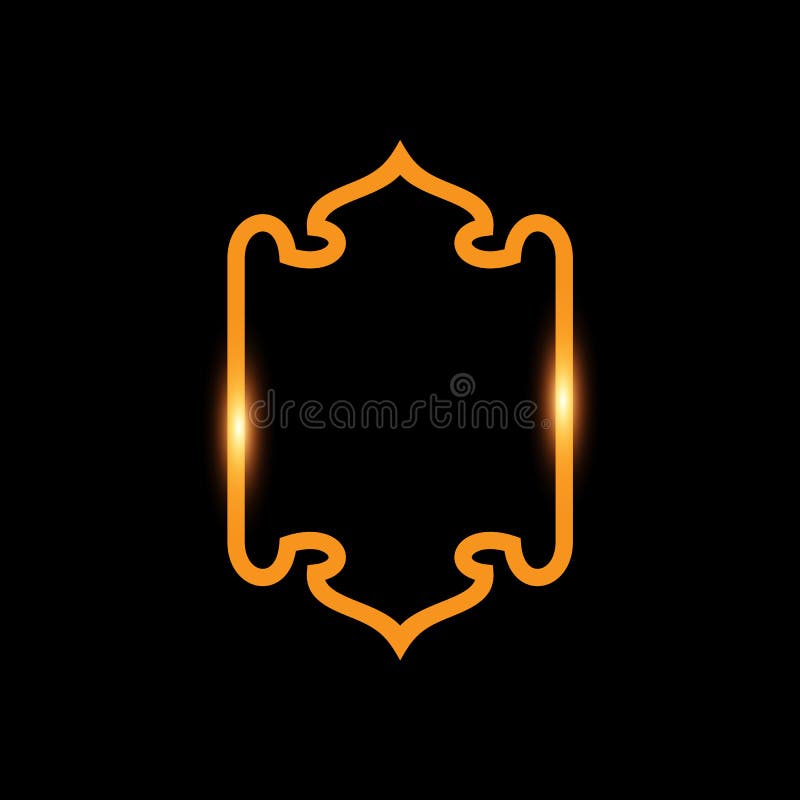 Gold Islamic Frame Border Design Template Stock Vector - Illustration ...