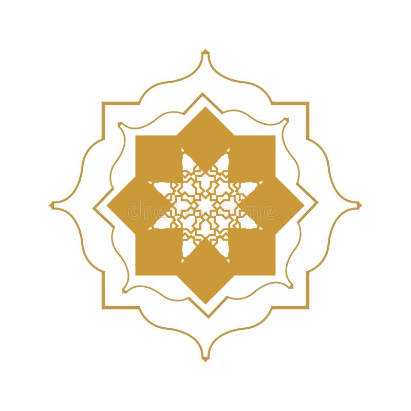 Gold Islamic Pattern on Black Background. Islamic Ornament Vector ...