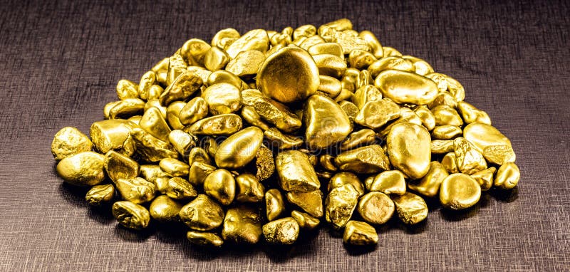 Gold on Isolated Black Background, Gold Stones, Rare Stones Mining ...