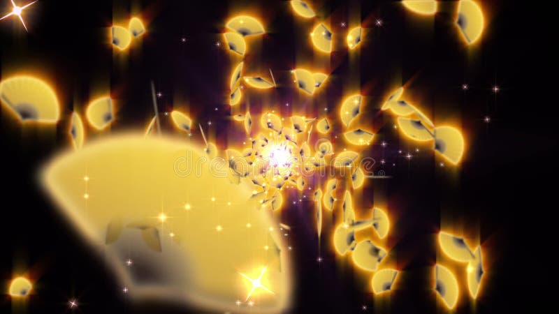 Japanese Gold Pattern Graphic Flower Symbol Particle Seamless Loop ...