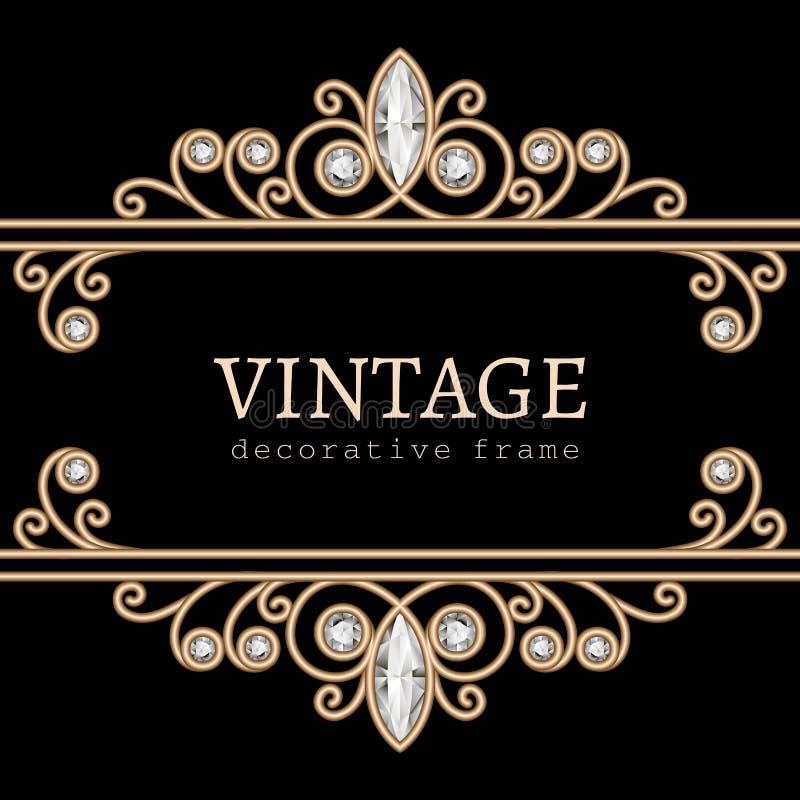 Gold Jewelry Frame and Pearls Stock Vector - Illustration of ornate ...