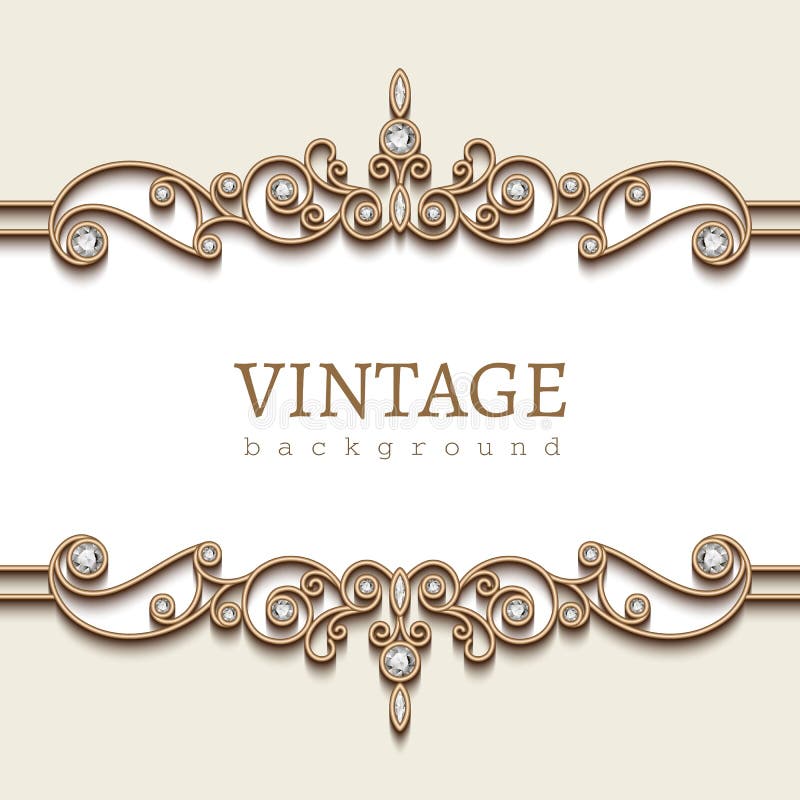 Gold Frame Jewelry Red Hearts Stock Vector - Illustration of amour ...