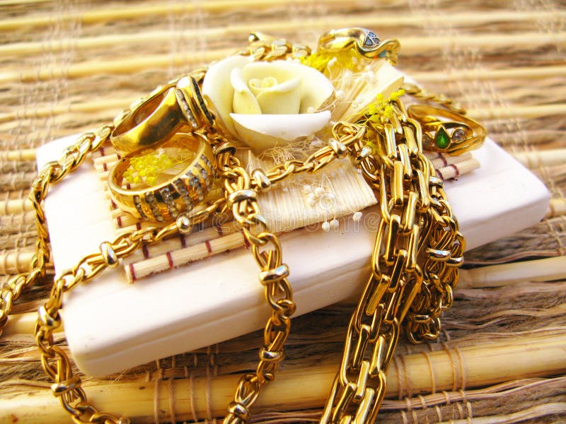 Gold jewels stock photo. Image of rings, jewels, surface - 10520544
