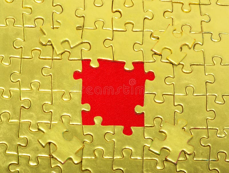 Gold jigsaw puzzle stock photo. Image of connection, business - 8101774