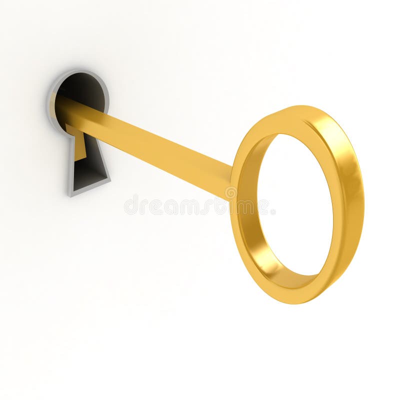 Old key in a keyhole stock vector. Illustration of order - 6375836
