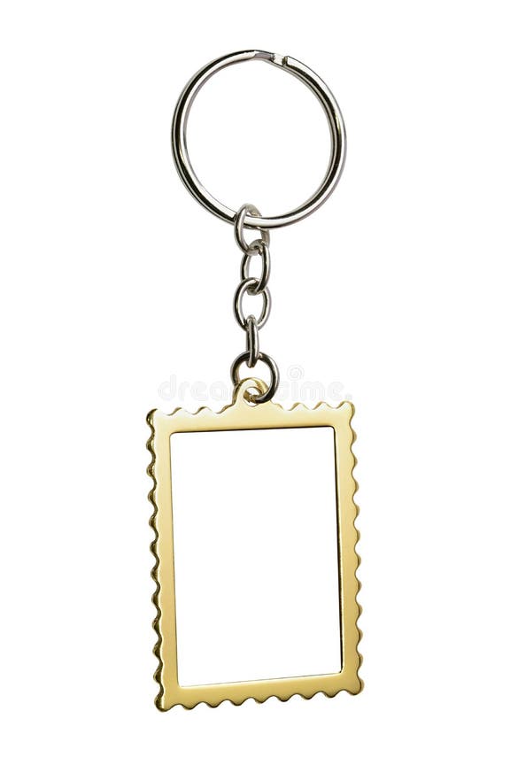 Gold Key Chain Isolated on White with Clipping Path Stock Image - Image ...