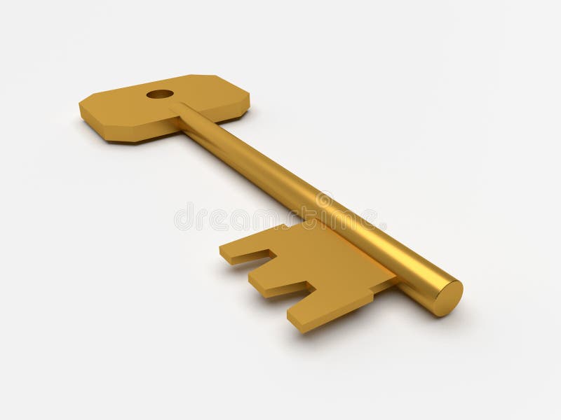 Gold key stock illustration. Illustration of building - 57993608