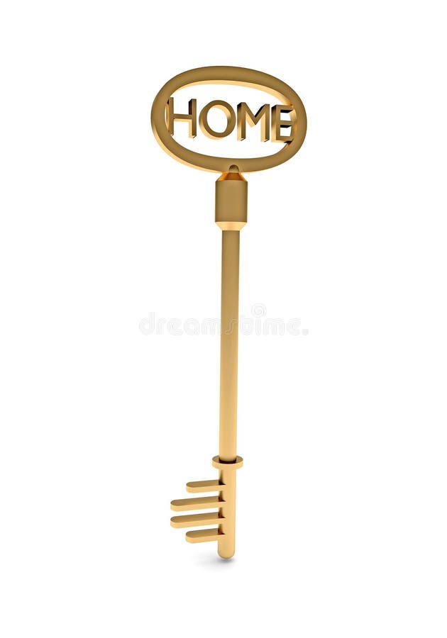 Gold Key - Home Text stock illustration. Illustration of investment ...