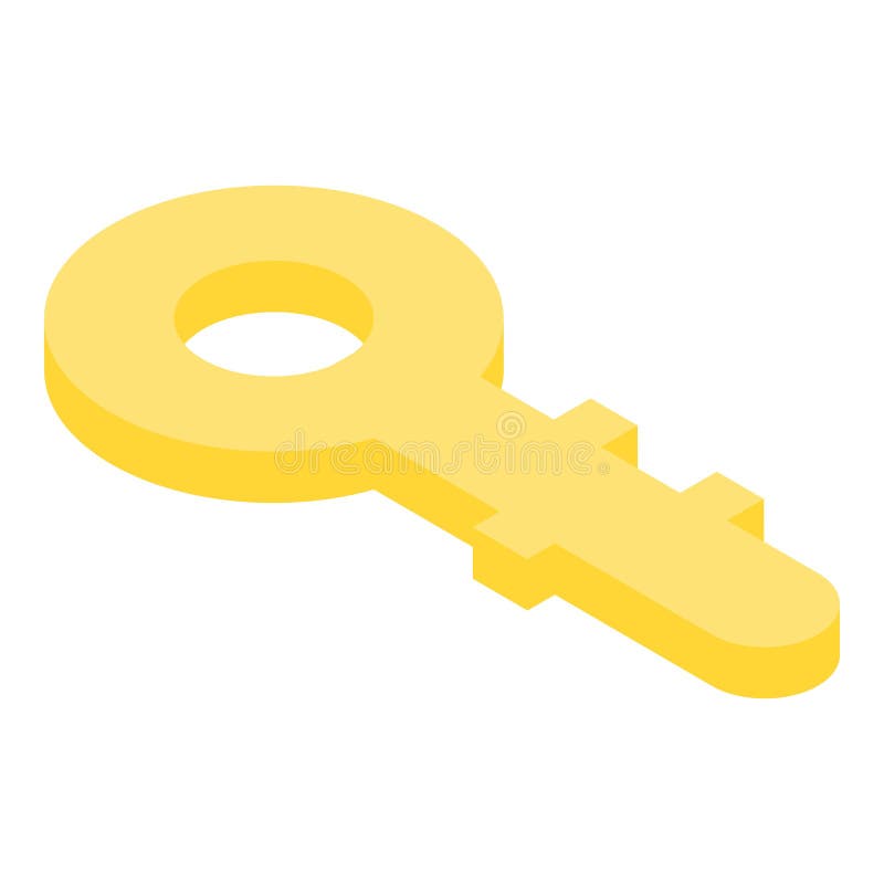 Gold Key Icon, Isometric Style Stock Vector - Illustration of lock ...
