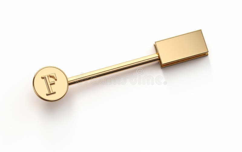A Gold Key with Letter stock image. Image of treasure - 323251893