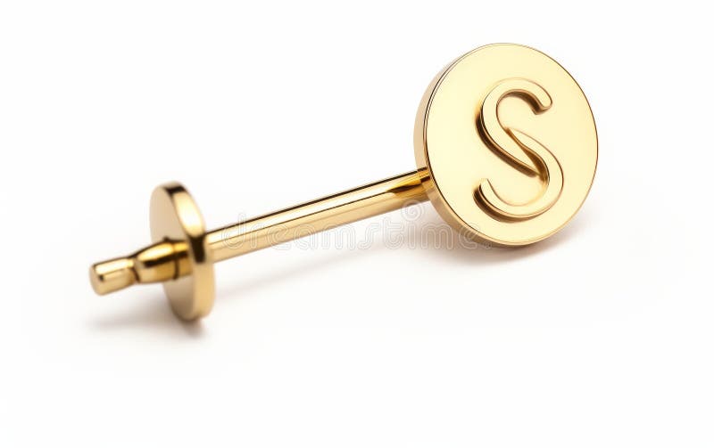 A Gold Key with Letter stock illustration. Illustration of gold - 323251894
