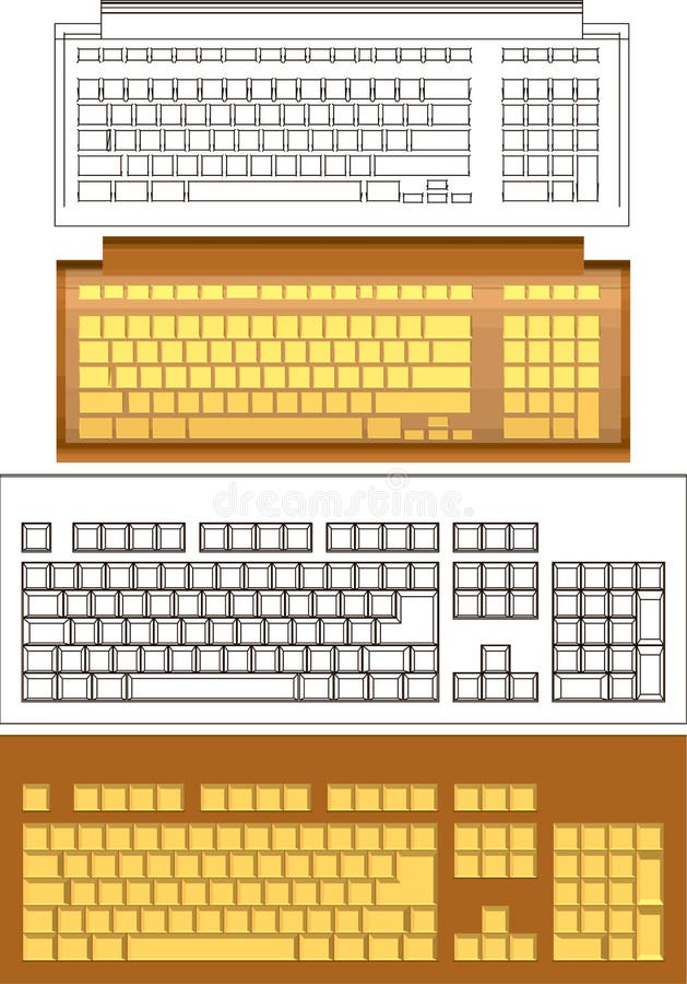 Gold keyboard stock vector. Illustration of colored, electricity - 68186075