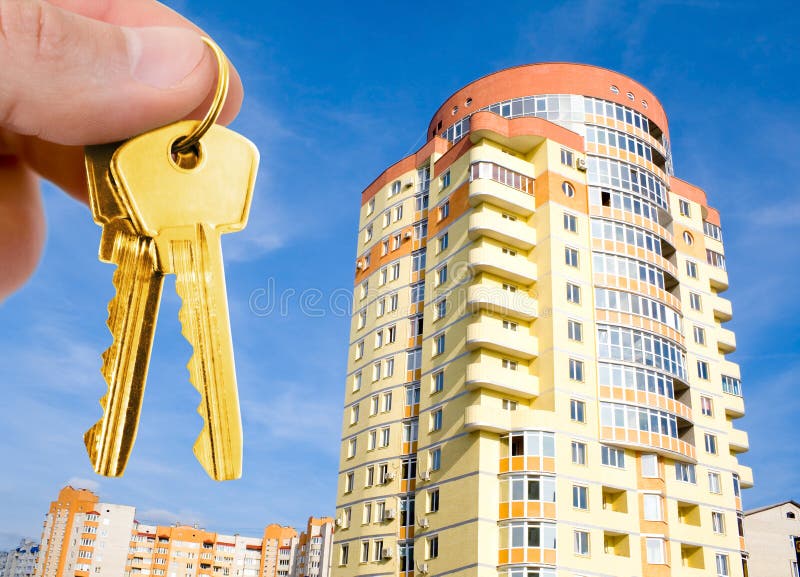 Keys from new flat stock photo. Image of borrow, clouds - 6192668