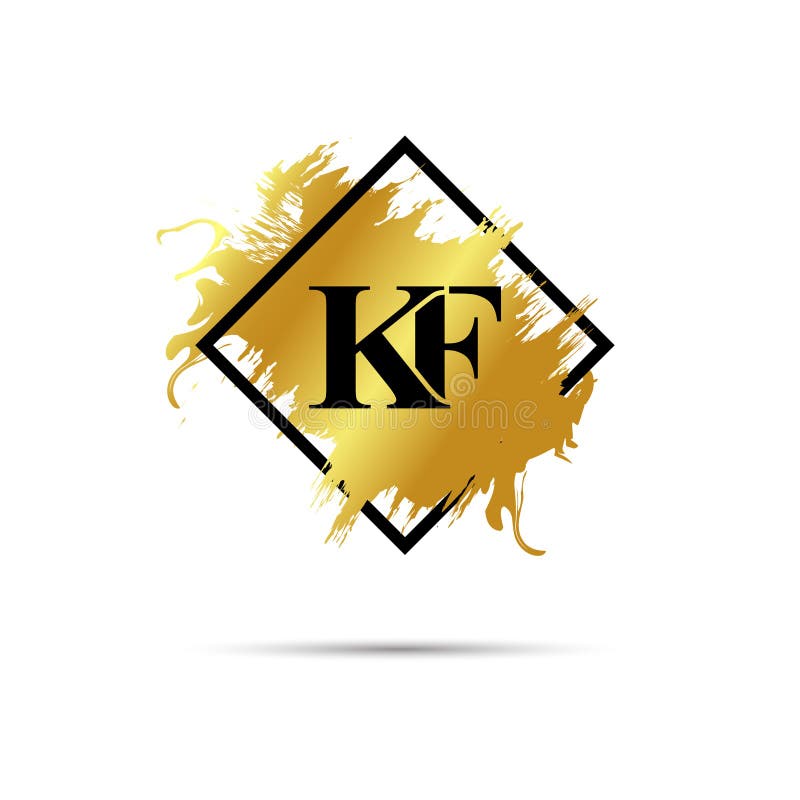 Gold KF Logo Symbol Vector Art Design Stock Illustration - Illustration ...