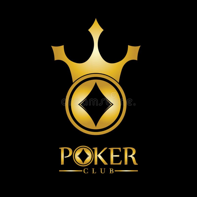 Gold King Poker Logo Design Vector on Black Background Stock Vector ...