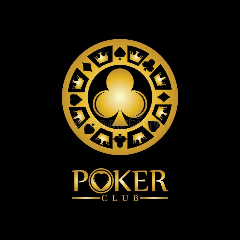 Gold King Poker Logo Design Vector on Black Background Stock Vector ...