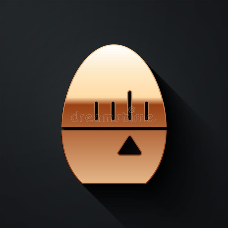 Gold Kitchen Timer Icon Isolated on Black Background. Egg Timer ...
