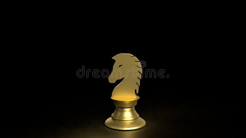 The Gold Knight Chess for Business Concept 3d Rendering Stock ...