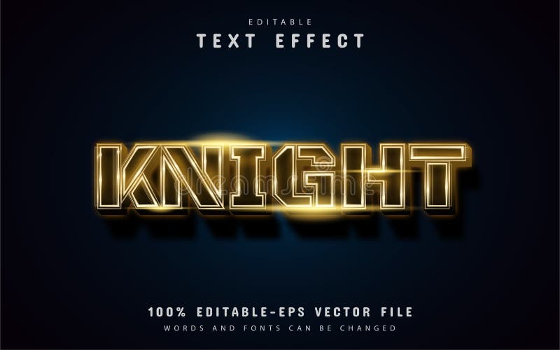 Gold knight text effect stock vector. Illustration of business - 256124458