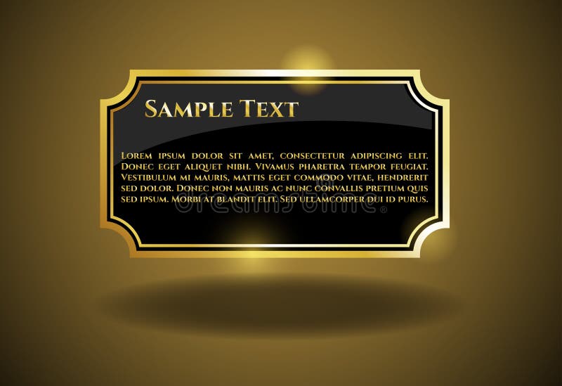Gold Label with Sample Text Stock Vector - Illustration of frame ...