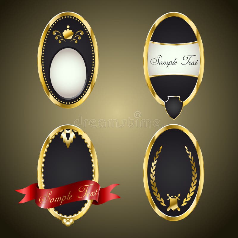 Gold labels stock vector. Illustration of elegance, product - 15286581