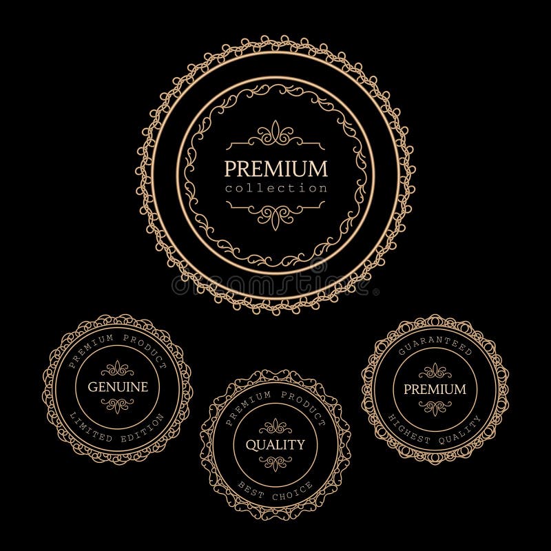 Gold labels set stock vector. Illustration of medal, ornate - 8671739