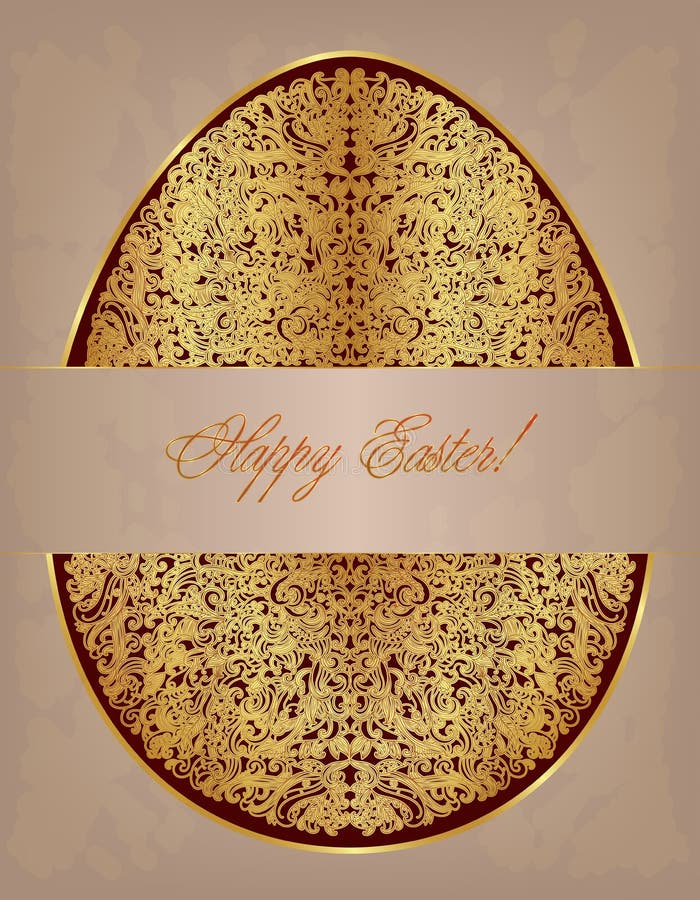 Gold lace egg. stock vector. Illustration of brochure - 37923705