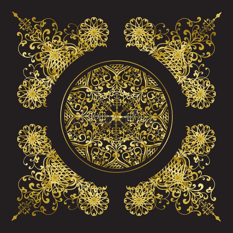 Gold lace pattern stock vector. Illustration of decorative - 70796413
