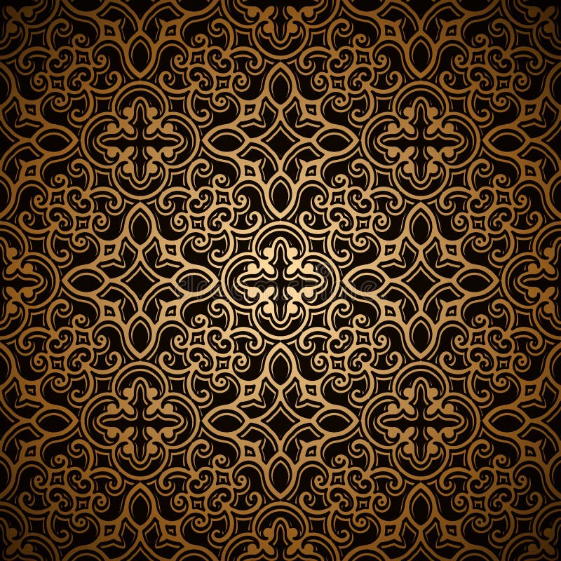 Gold lace pattern stock vector. Illustration of lattice - 49378729