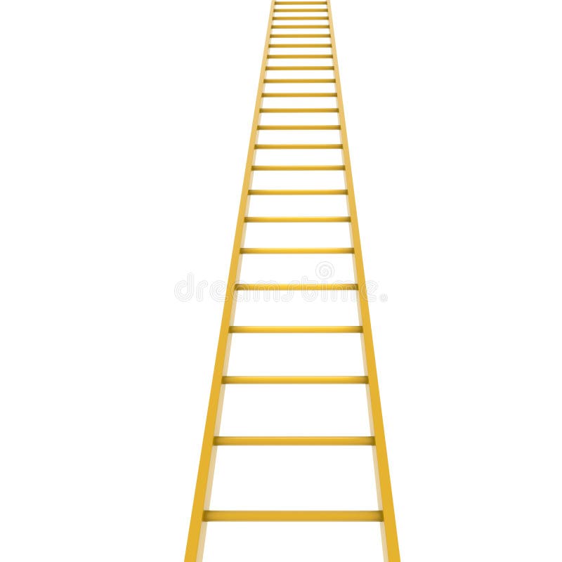 Gold ladder in the sky stock illustration. Illustration of render - 7618151
