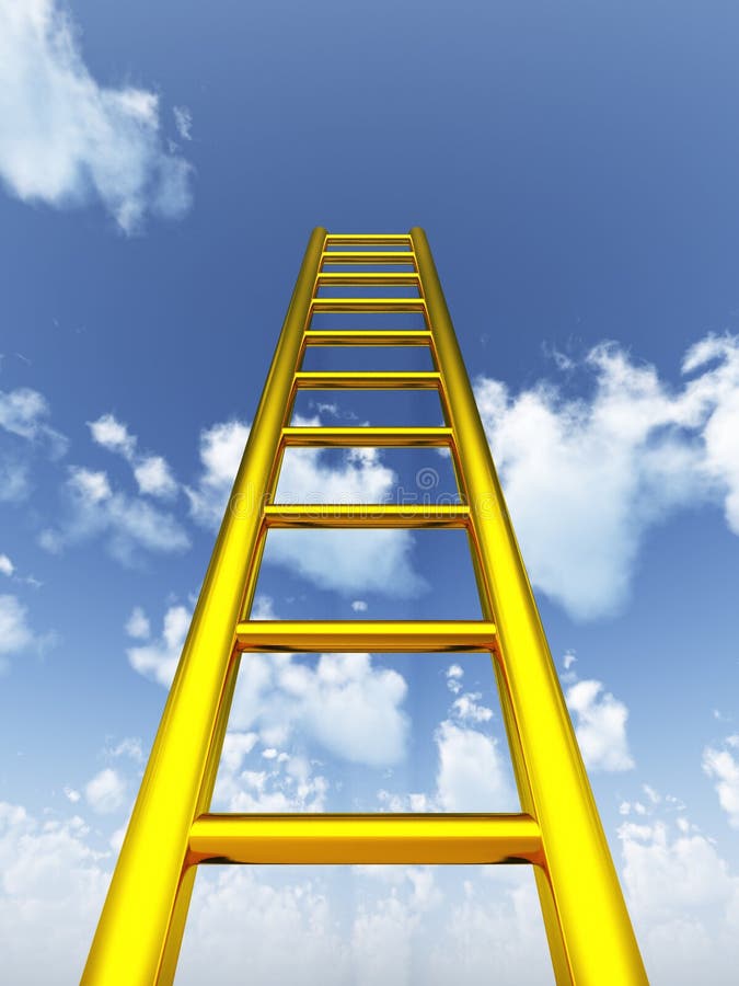 Ladder into sky stock illustration. Illustration of business - 21385622