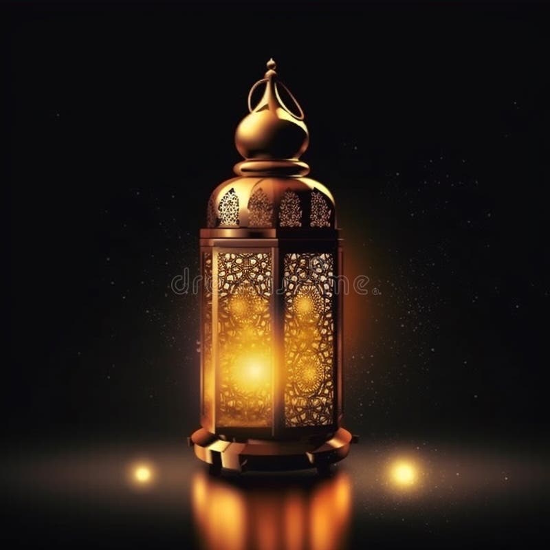 Gold Lantern 3d Image Iconic 6 Stock Illustration - Illustration of ...