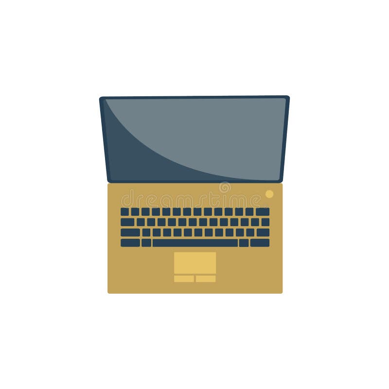 Gold laptop icon stock vector. Illustration of laptop - 148474122