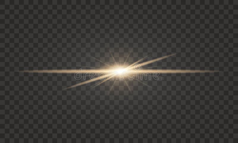 Gold Laser Beam, Flare Effect. Sparkling Light Overlay Stock Vector ...