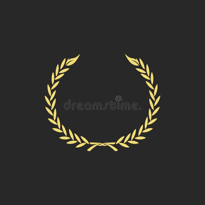 Gold Laurel Wreath on the Black Background Vector Illustration. Stock ...
