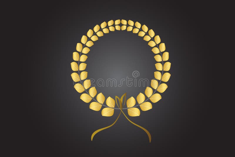 Gold Laurel Sport Flames Torch Logo Stock Vector - Illustration of ...