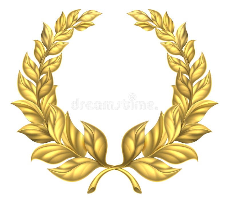 Gold Laurel Wreath stock vector. Illustration of leaf - 60142846