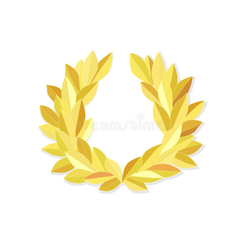 Gold Laurel Wreath stock vector. Illustration of leaf - 136982319